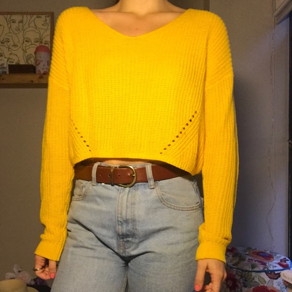 Target | Sweaters | Yellow Cropped Knit | Poshmark